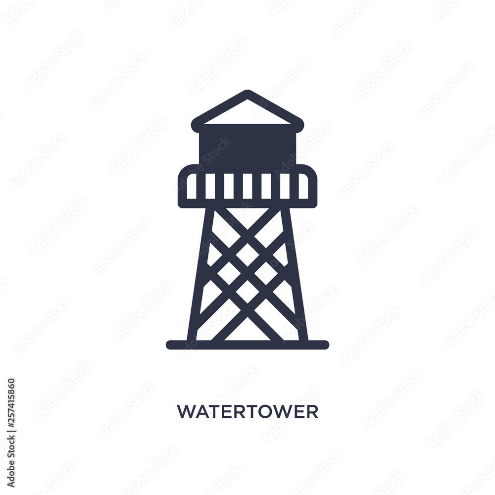 watertower icon on white background. Simple element illustration from ...