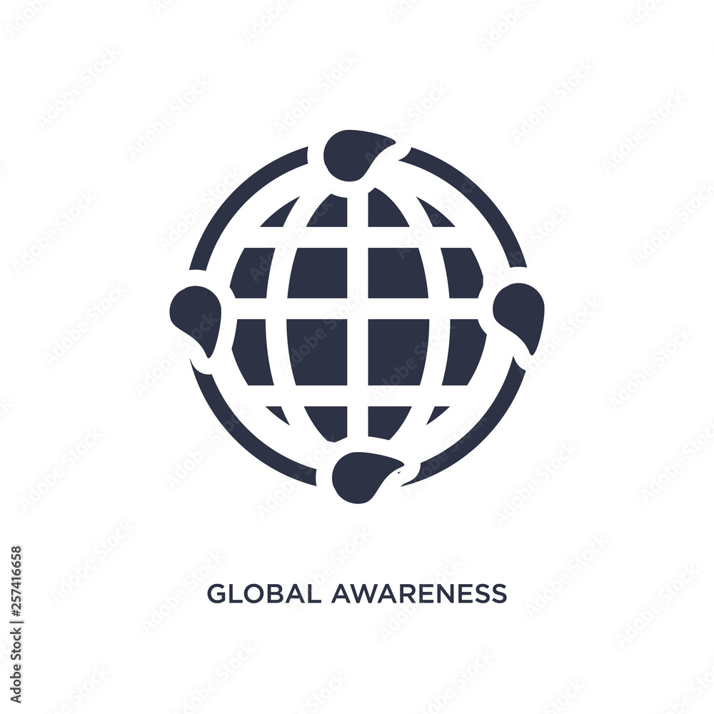global awareness icon on white background. Simple element illustration ...