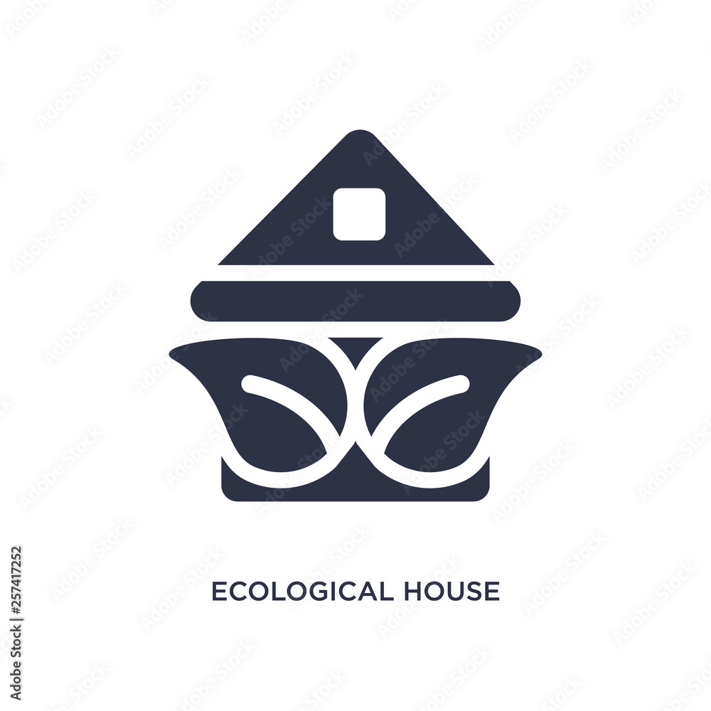 ecological house icon on white background. Simple element illustration ...