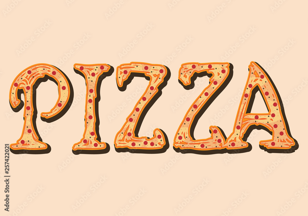 Vector pizza word Stock Vector | Adobe Stock