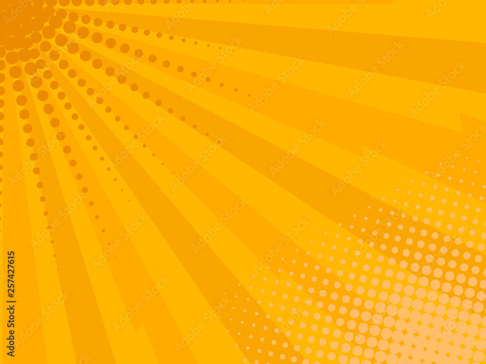 Ray vector background for comics. Yellow color Stock Vector | Adobe Stock
