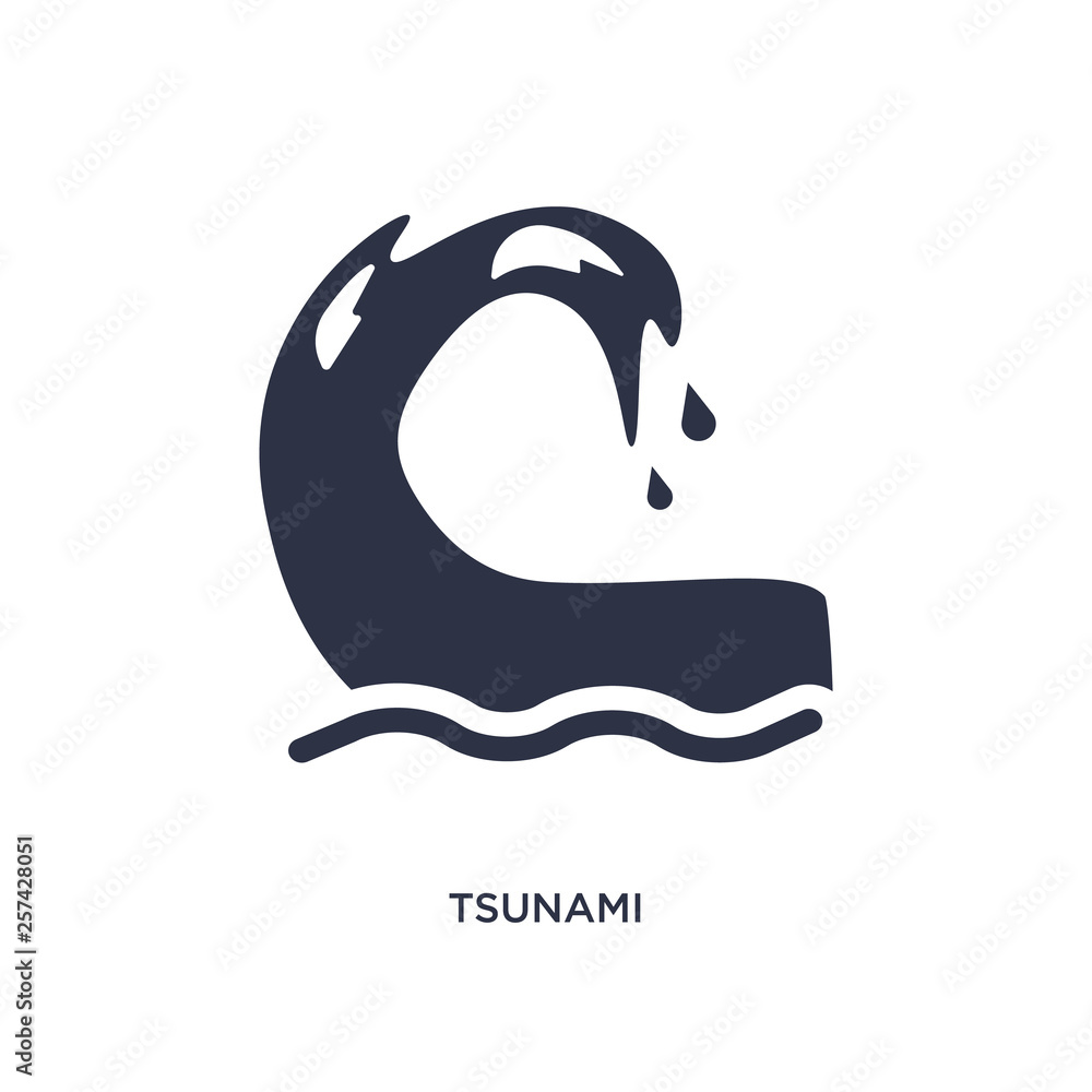 tsunami icon on white background. Simple element illustration from ...