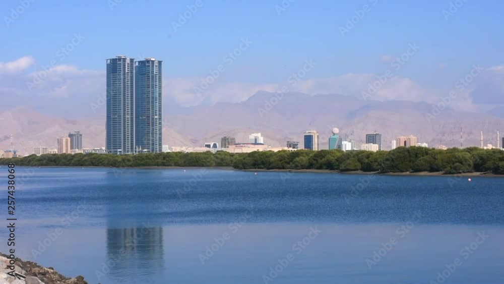 Ras Al Khaimah City in the United Arab Emirates in the late afternoon ...