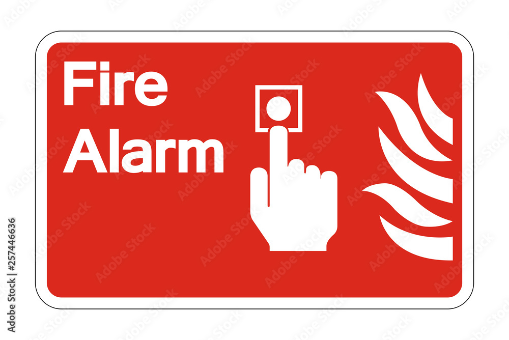 Fire alarm control Symbol Sign on white background,vector illustration ...