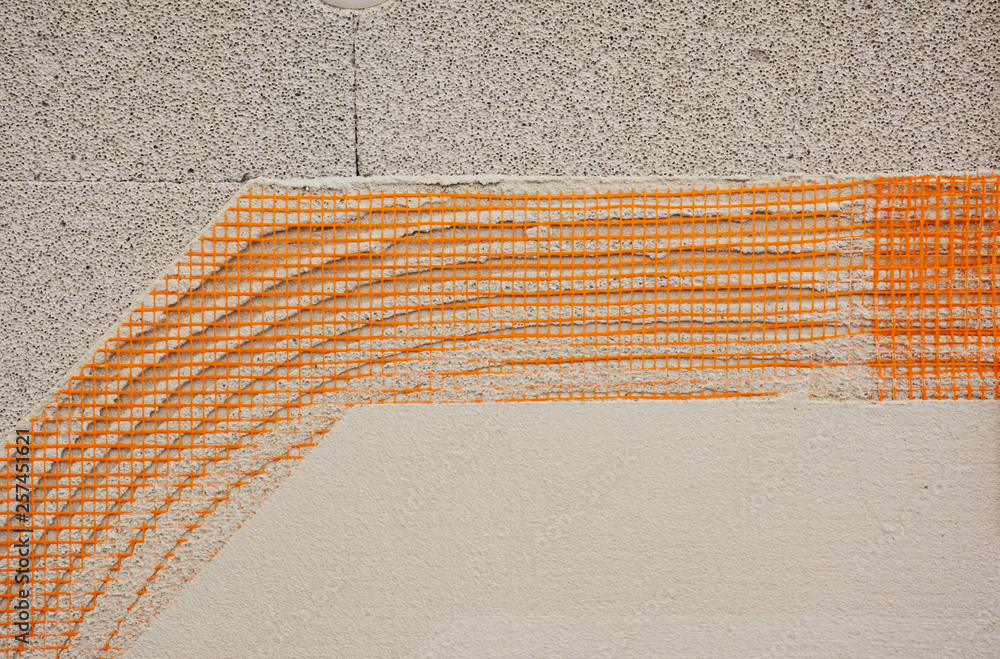 House wall renovation, insualtion with glue plastering layers ...