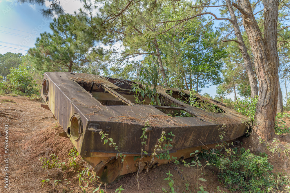 Abandoned wreck of a soviet tank using in the "secret war" near ...