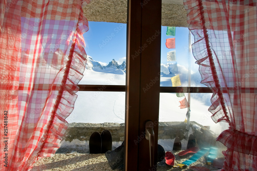 The view from the window of the Trient Hut on the Haute Route Stock ...