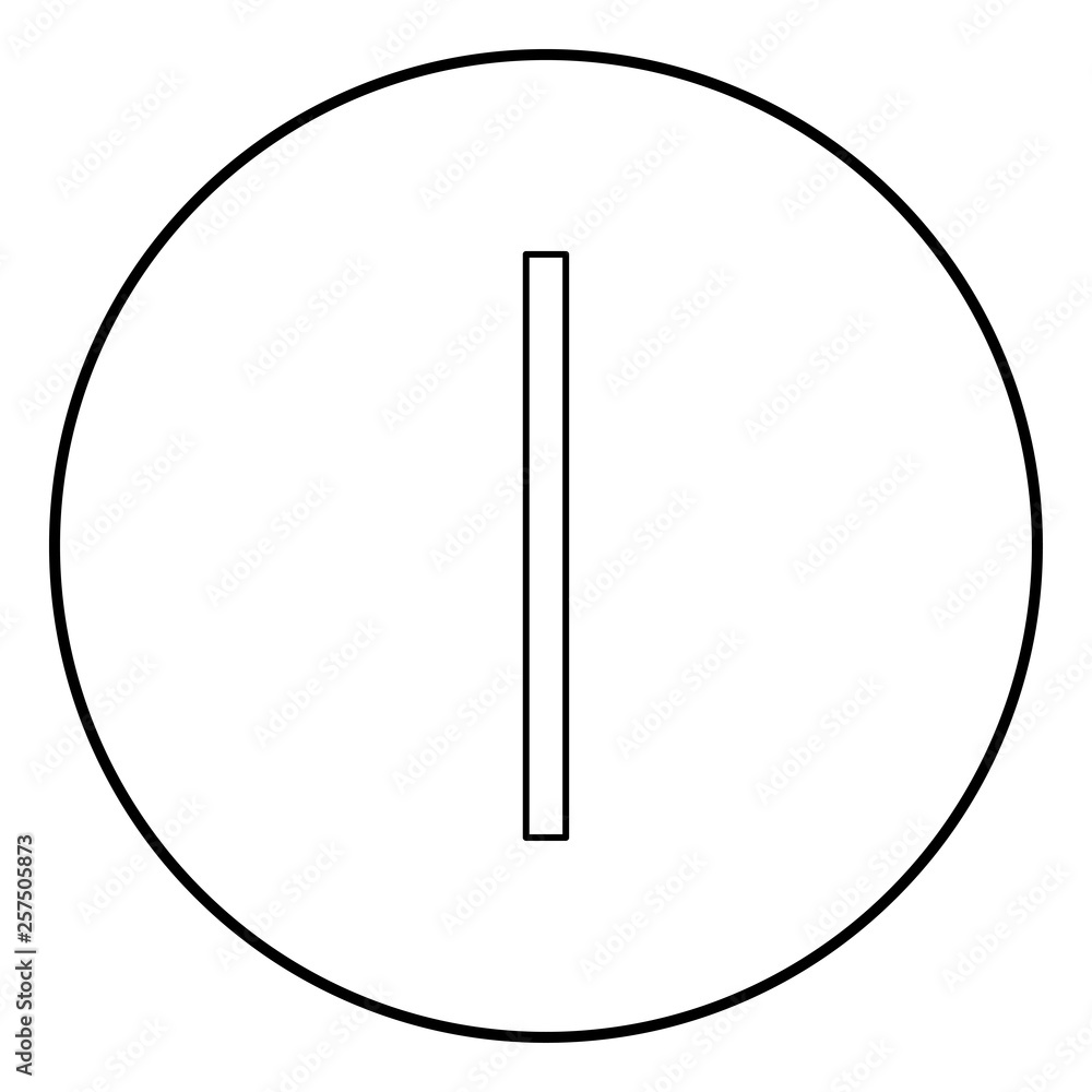 Isa rune Ice freeze symbol icon outline black color vector in circle ...