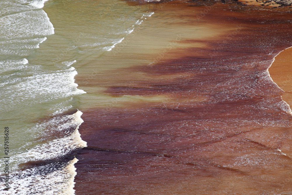Oil spill in the ocean. Sea pollution concept image. Stock Photo ...