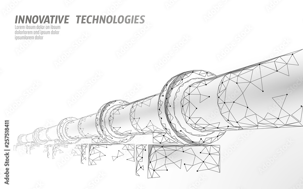 Oil pipeline low poly business concept. Finance economy polygonal ...