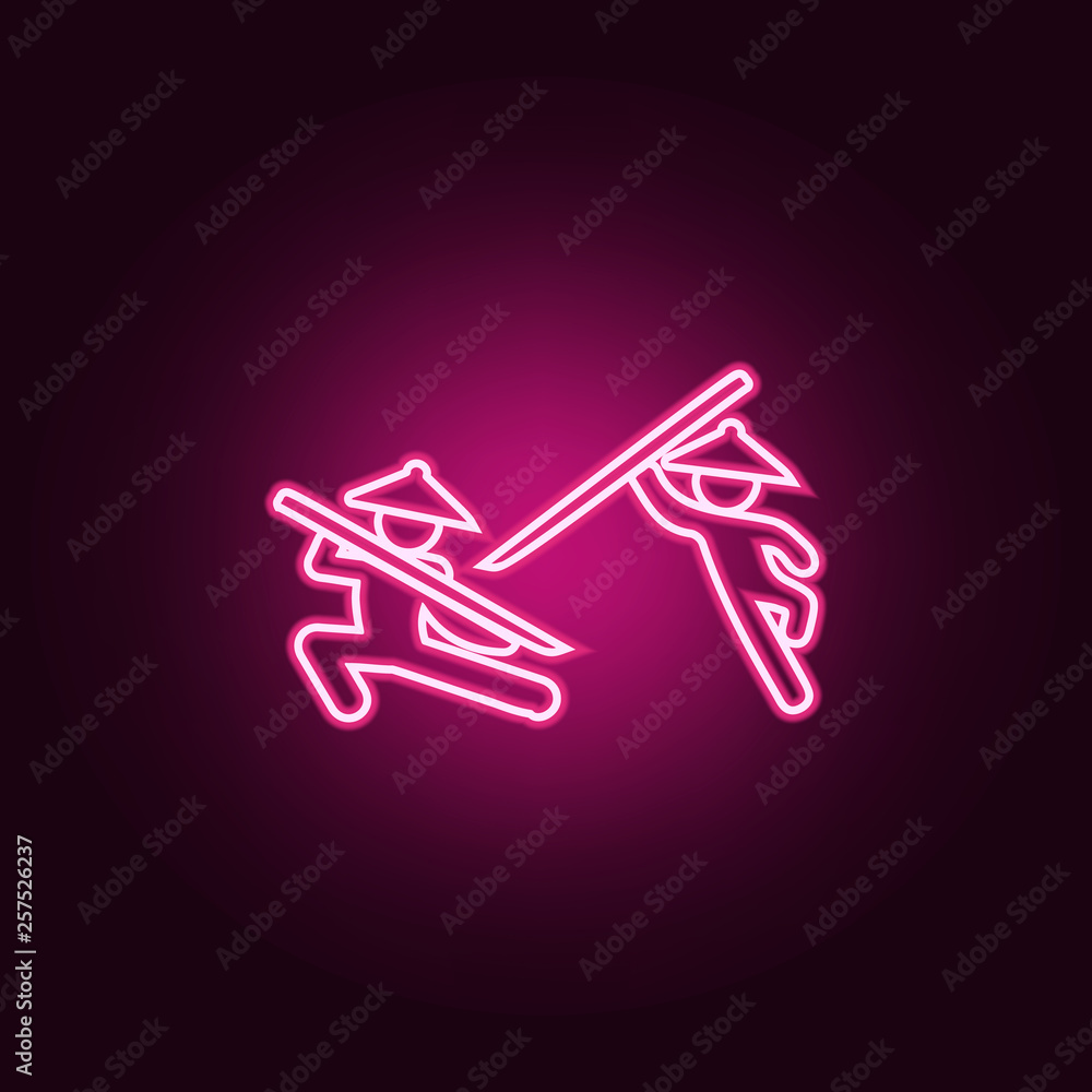fight Chinese fighters icon. Elements of Fight in neon style icons ...