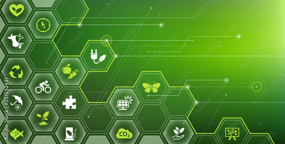 sustainability icon concept: environment, green energy, sustainable ...