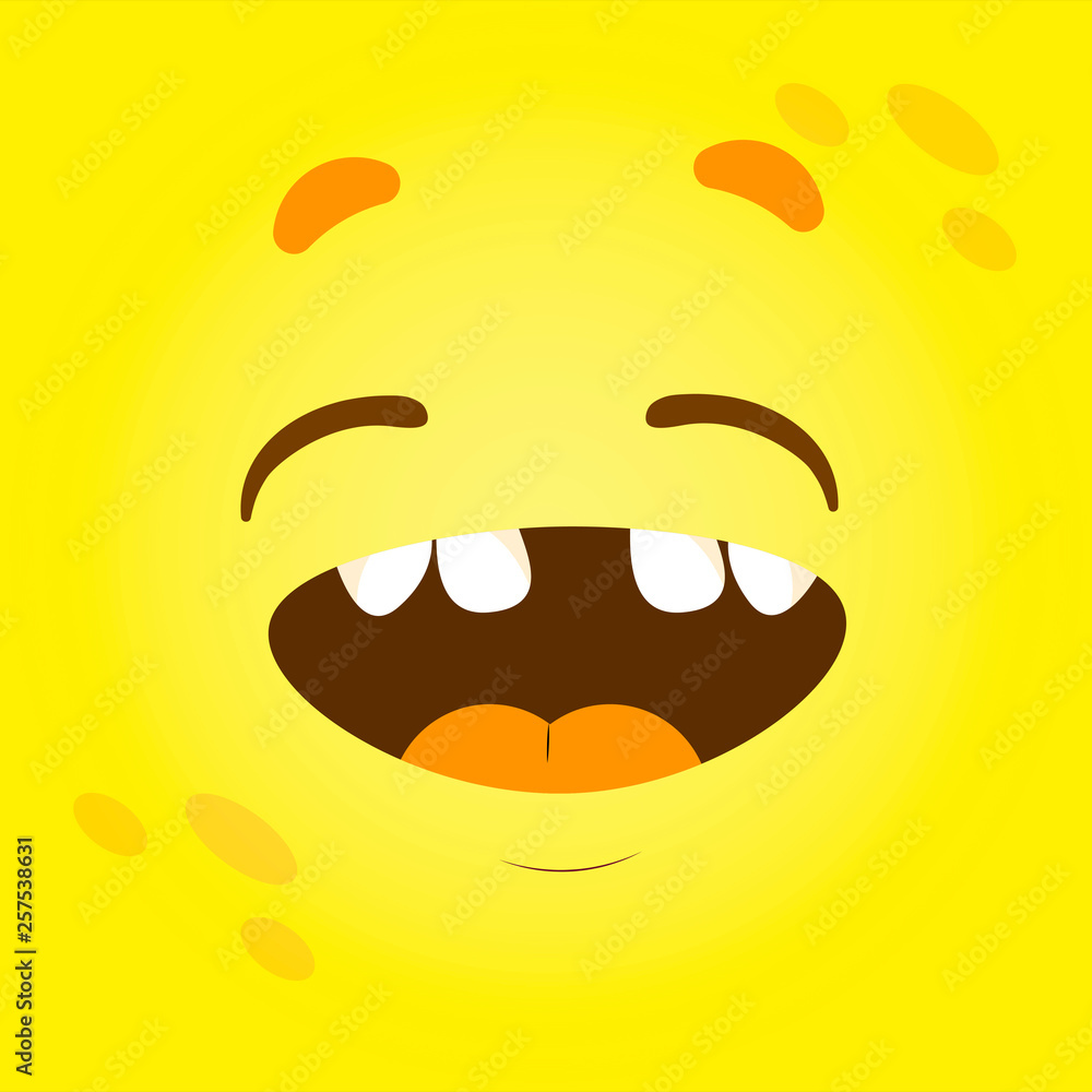 Vector funny moster square monster faces with different emotions ...