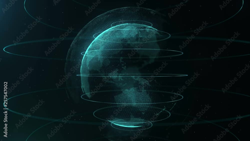 Video. Planet. The Earth in 3D. The sphere animated planet. Sphere ...
