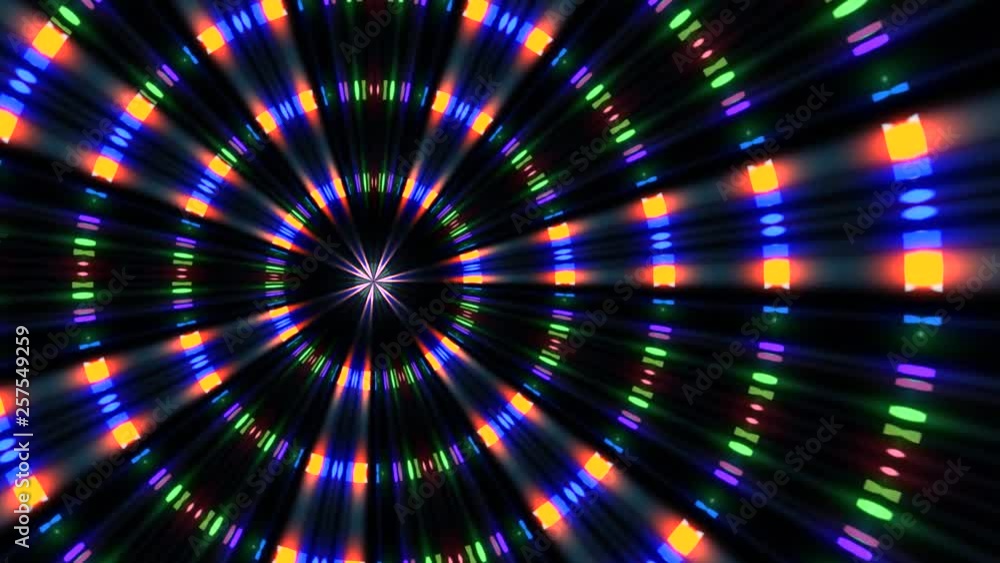 high density flashing glowing circle animation moving to the left ...