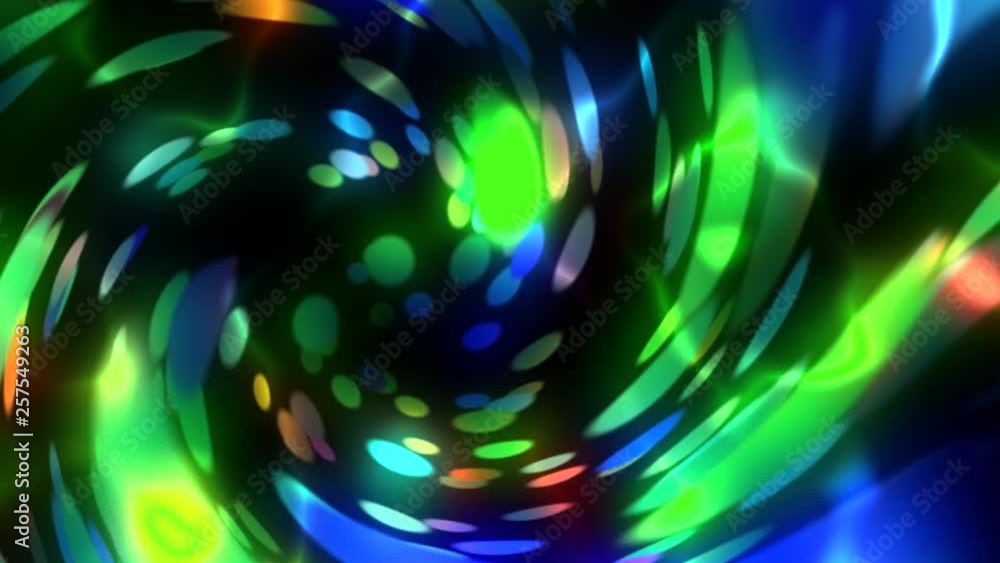 Plasma Twirl Effect. Colorful Dot Animation moving to the left. Light ...