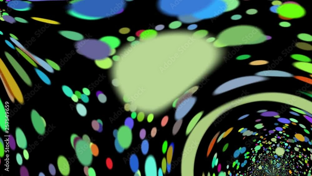 Confetti Animation gets distorted by two glass spheres. Colorful Dots ...