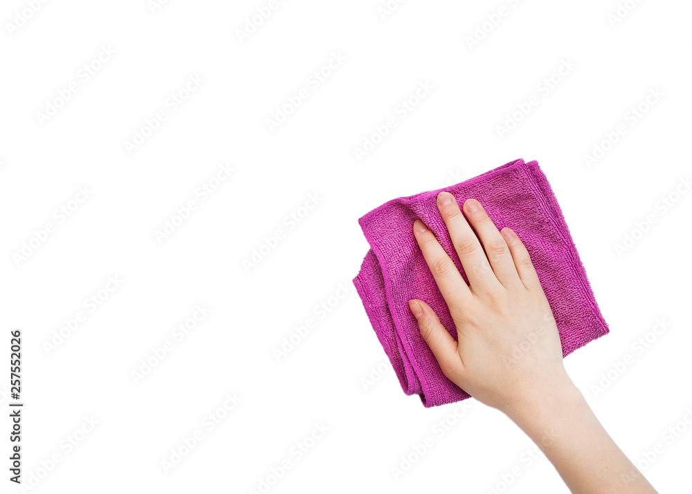 Man's or woman's isolated hand cleaning on a white background. Stock ...