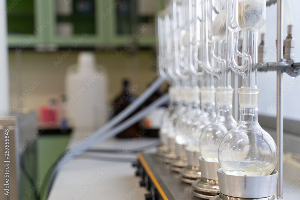 Soxhlet Extractor.Percolator-boiler and reflux,distillation flask on ...