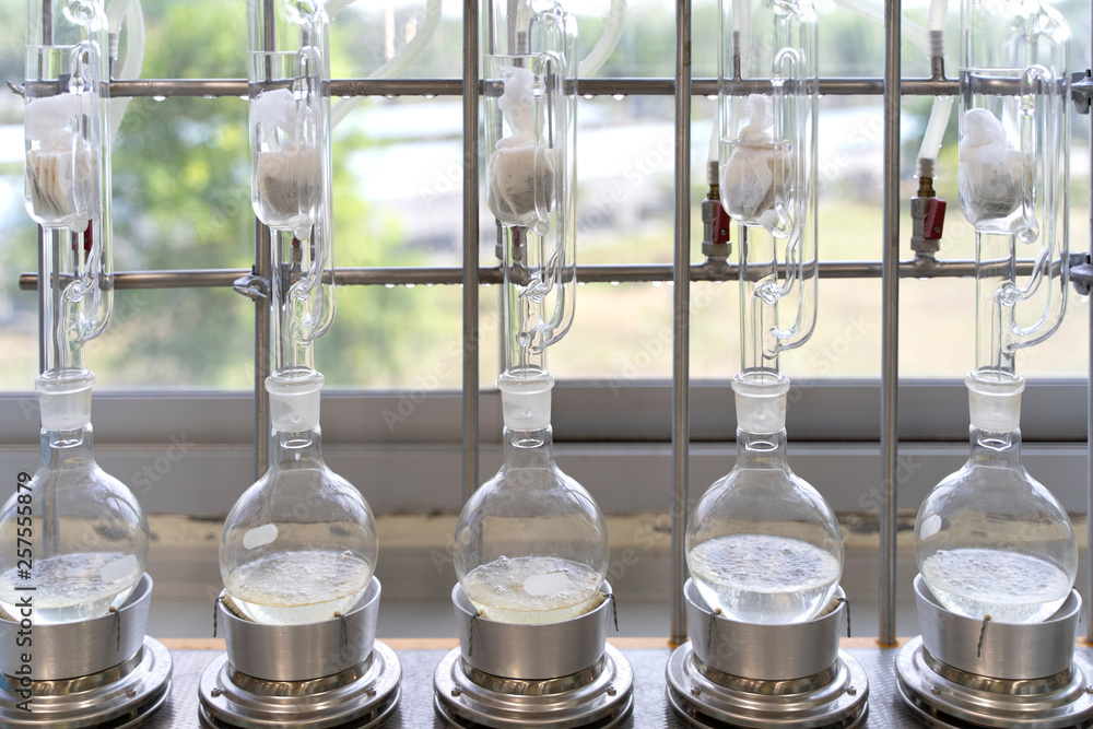 Soxhlet Extractor.Percolator-boiler and reflux,distillation flask on ...