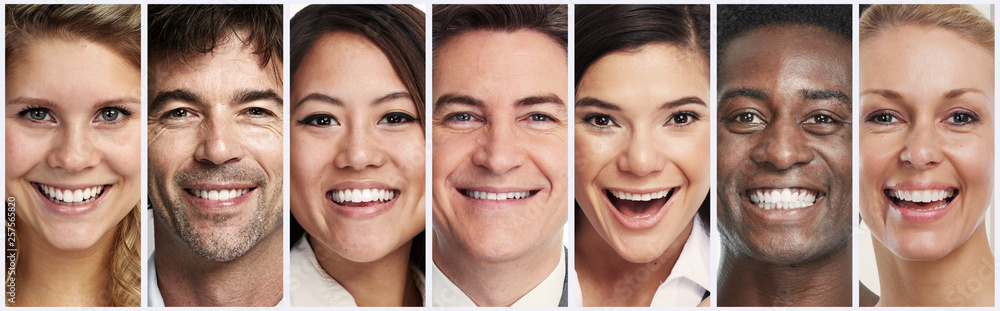 Happy smiling people faces Stock Photo | Adobe Stock