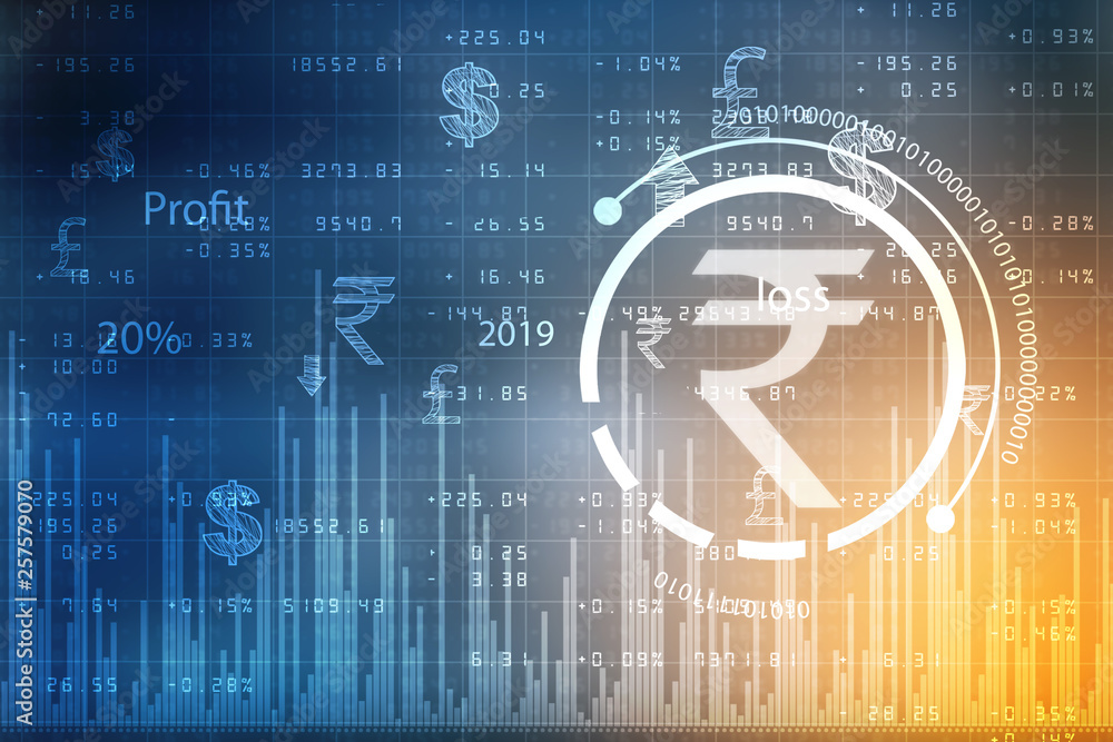 Growth of Indian stock market, Stock market graph. Abstract finance ...