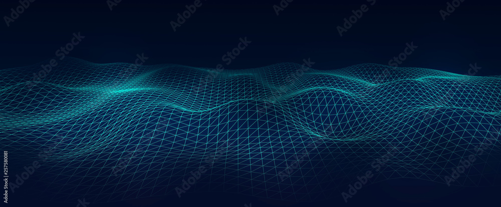 abstract light wave data digital technology graphic background Stock ...