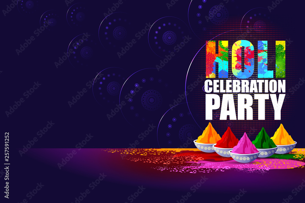 easy to edit vector illustration of Colorful Happy Hoil Party ...