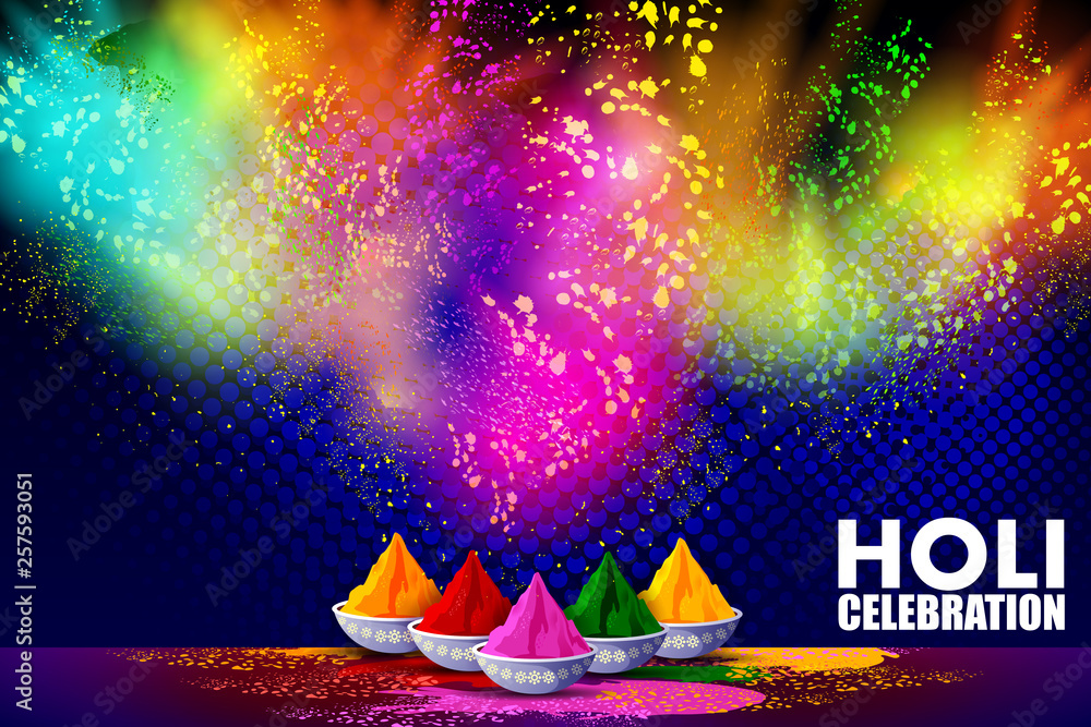 easy to edit vector illustration of Colorful Happy Hoil Party ...