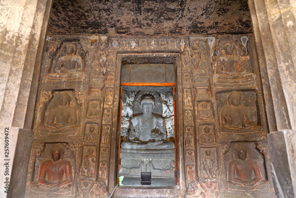 Ajanta caves, India. The Ajanta Caves in Maharashtra state are Buddhist ...