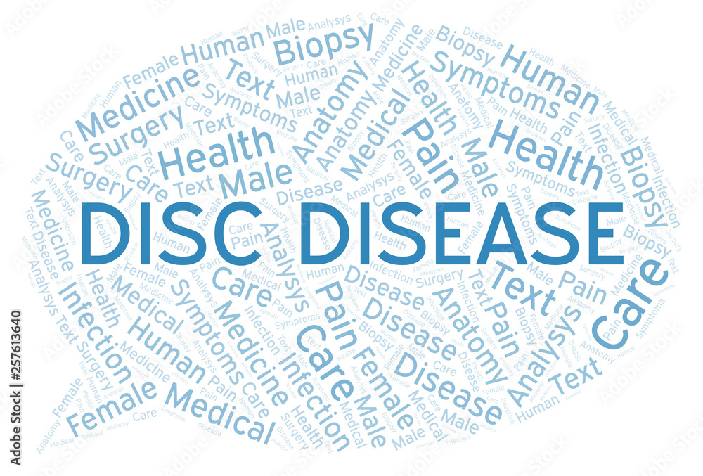 Disc Disease word cloud. Stock Illustration | Adobe Stock