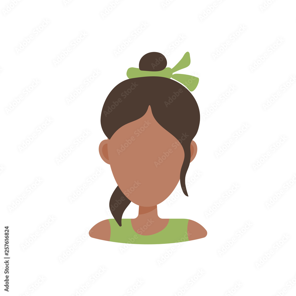 Female user avatar profile picture icon. Isolated vector illustration ...