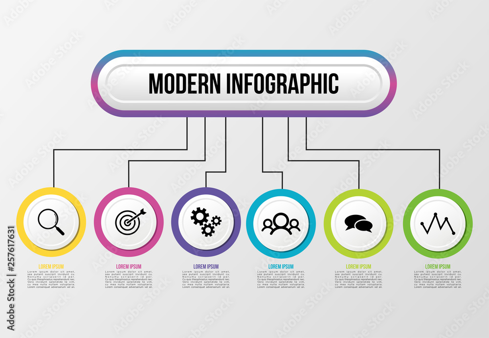 Modern Vector Infographics Elements Design Template. Business Data ...
