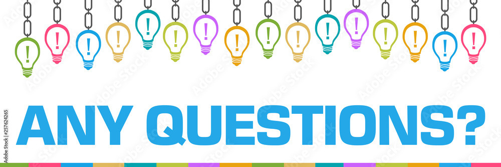 Any Questions Colorful Bulbs Chain On Top Stock Illustration | Adobe Stock