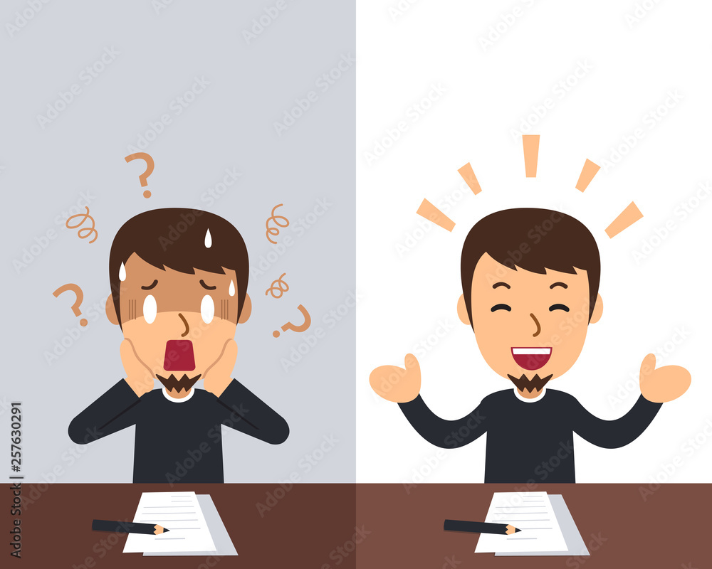 Cartoon a man expressing different emotions for design. Stock Vector ...
