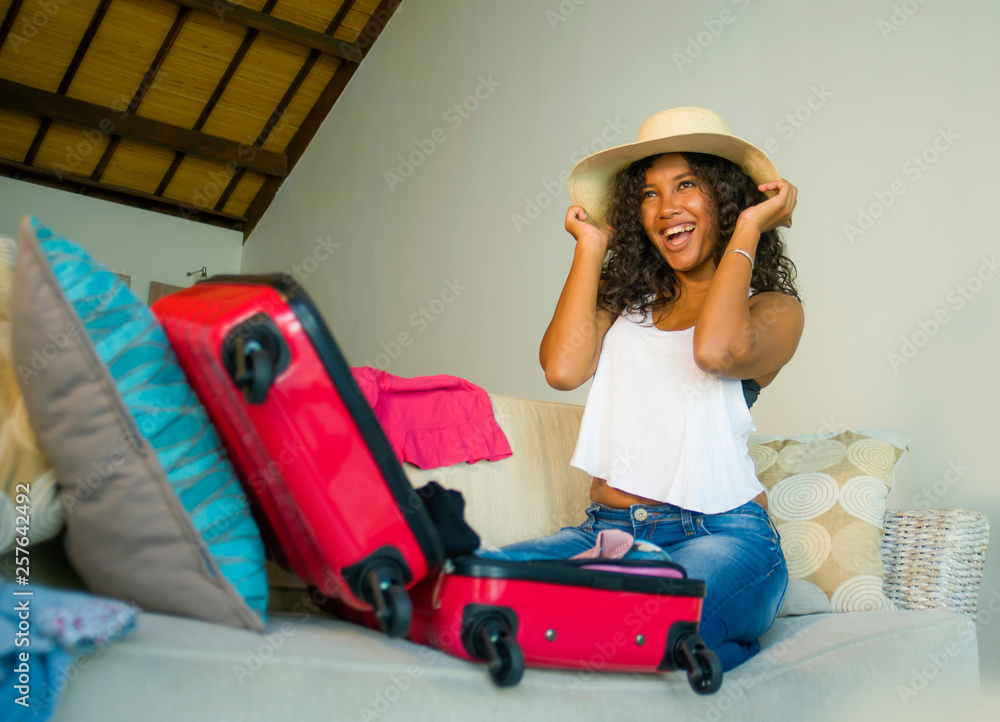 Young Attractive And Crazy Happy Black African American Woman In Beach