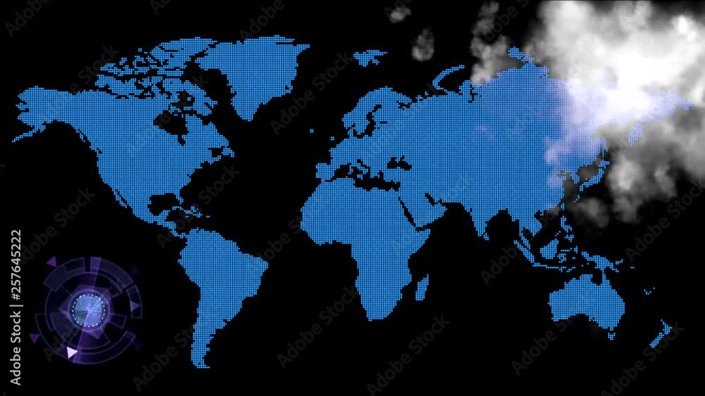 Comet, meteorite, space object. The Passing. Map of Earth. The ...