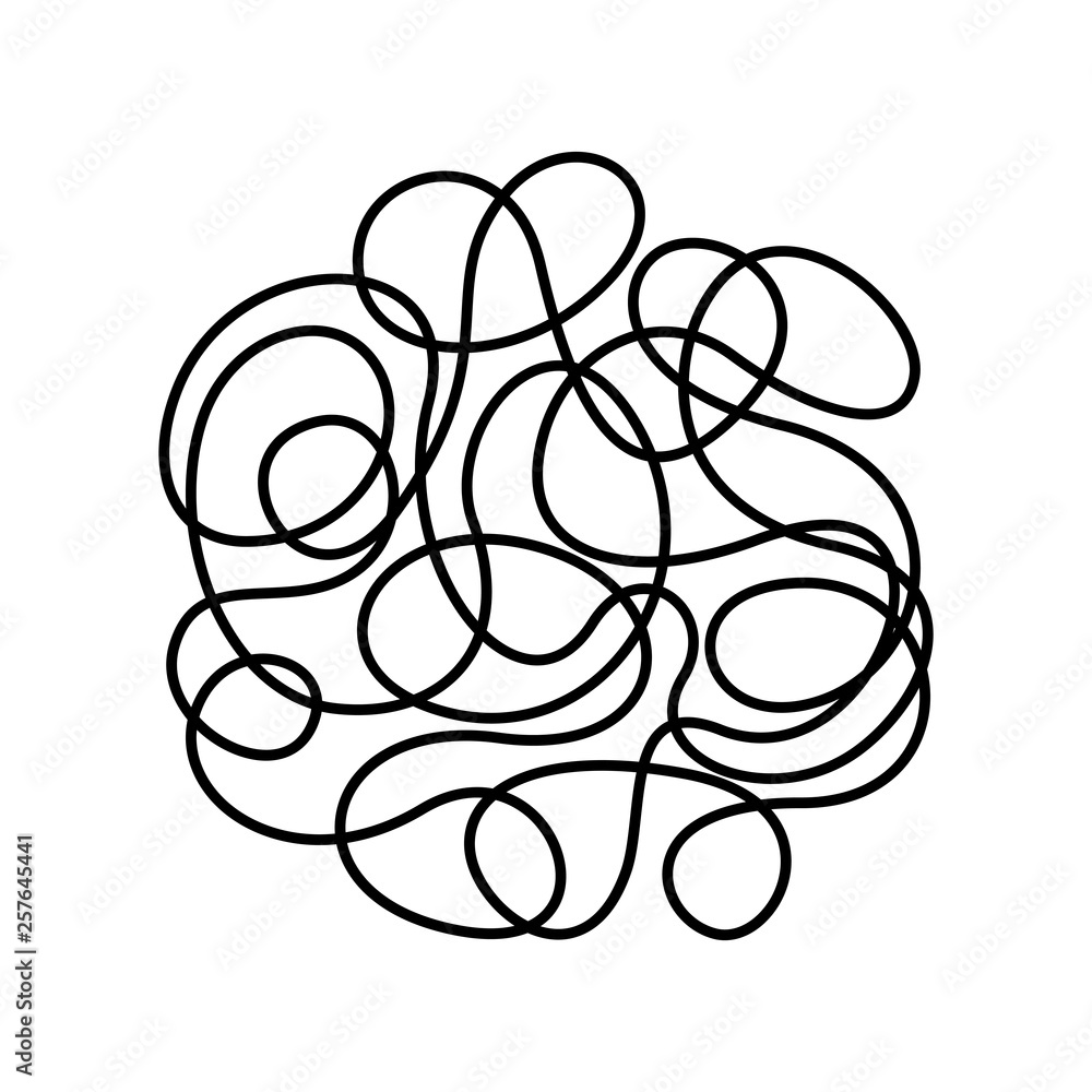 Chaotic line isolated on white background Stock Vector | Adobe Stock