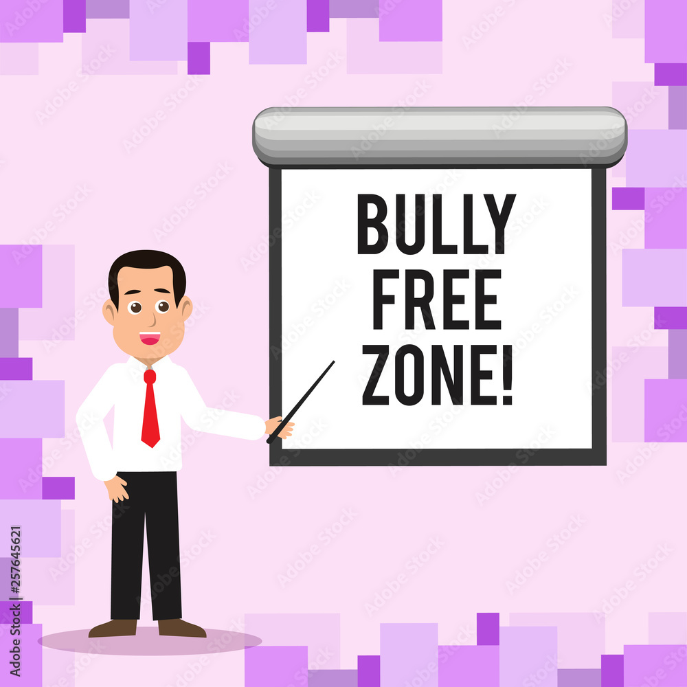 Writing note showing Bully Free Zone. Business concept for creating ...