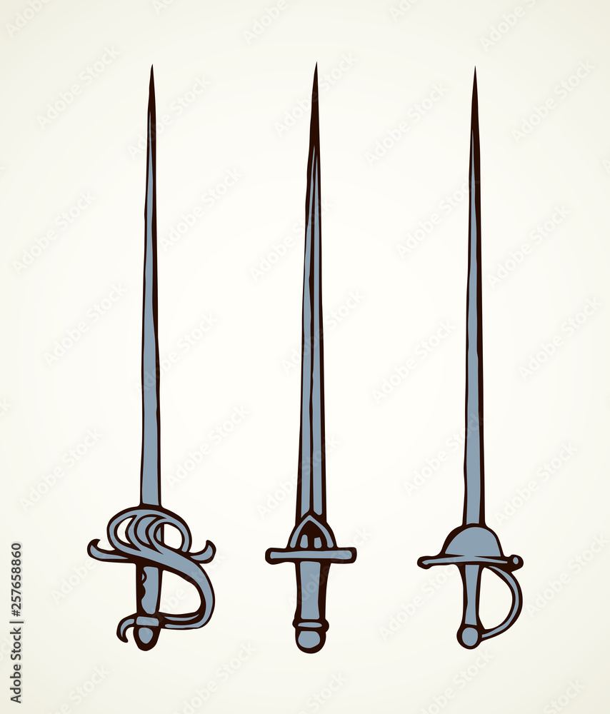 Old Epee. Vector drawing Stock Vector | Adobe Stock
