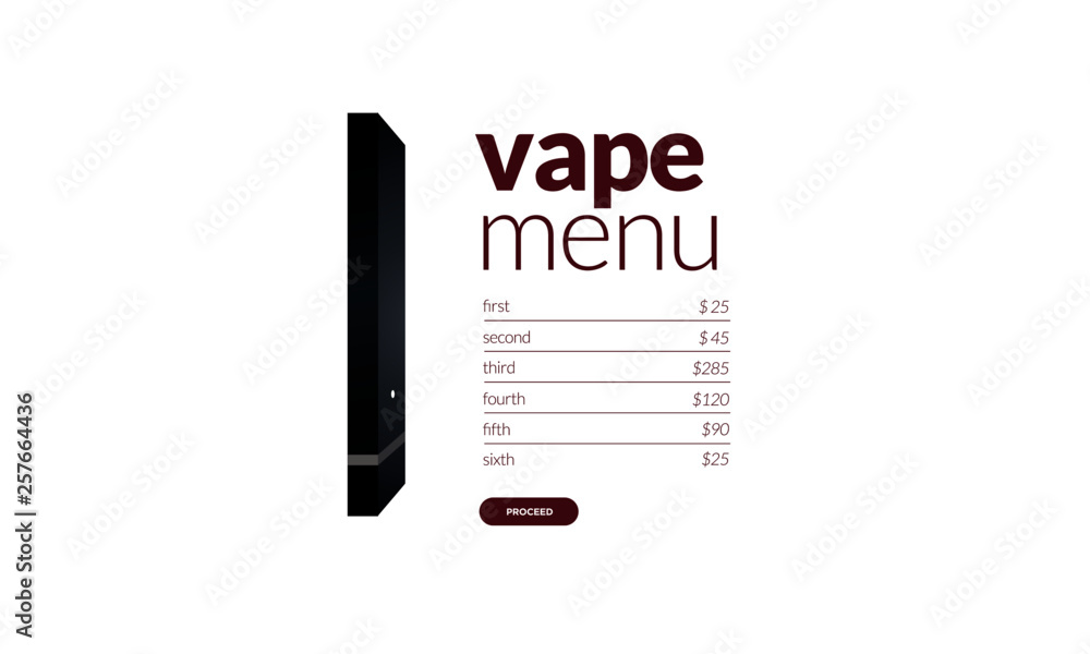 Choose Your Vape Menu Design Stock Vector | Adobe Stock
