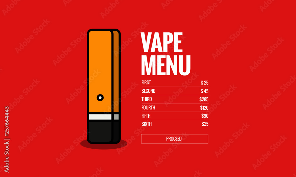 Choose Your Vape Menu Design Stock Vector | Adobe Stock