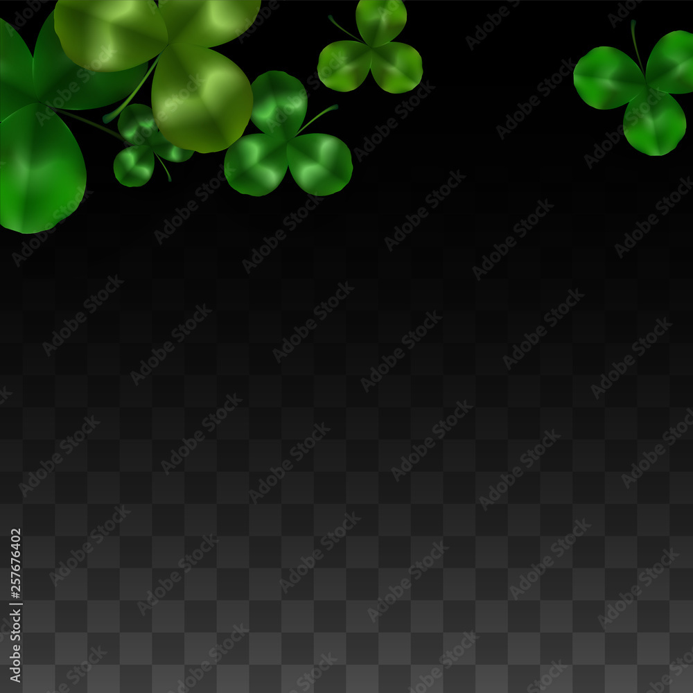 Vector Clover Leaf Isolated on Transparent Background with Space for ...