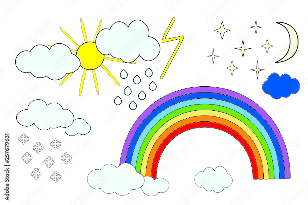 Sky Clouds Sun Rainbow