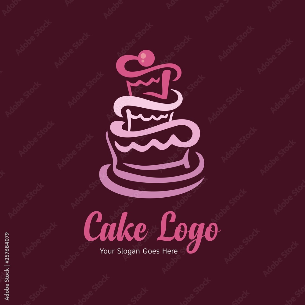 Wedding cake logo design Stock Vector | Adobe Stock