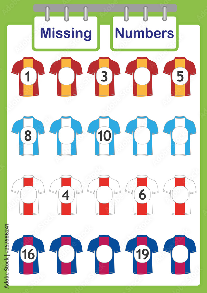 write the missing numbers, math for children, Counting educational game ...