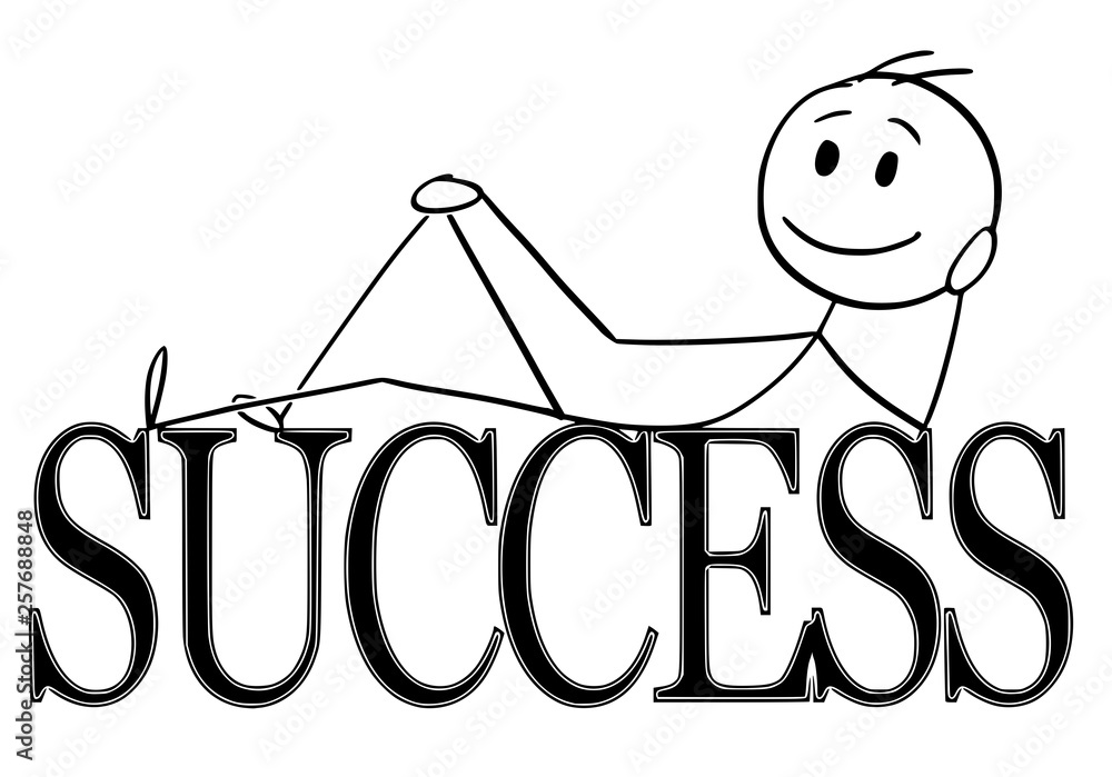 Cartoon stick figure drawing conceptual illustration of happy and ...