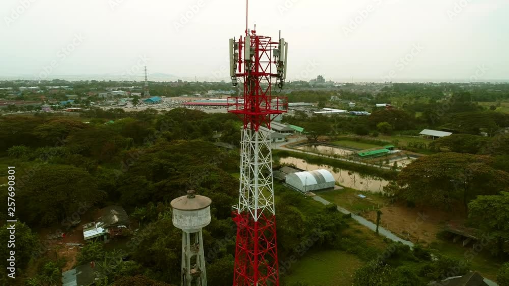 Telecommunication GSM (5G,4G) tower. Antenna and Development of ...