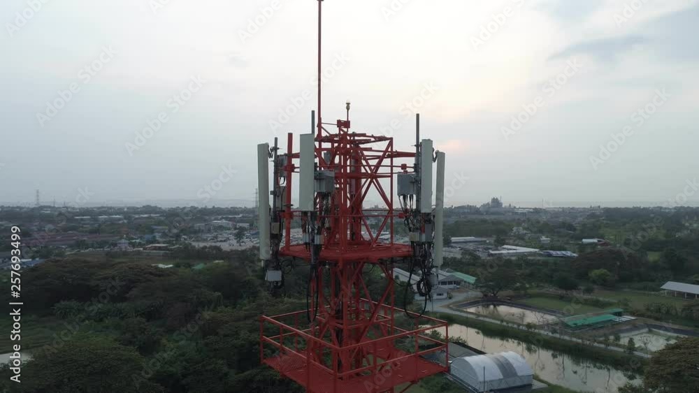 Telecommunication GSM (5G,4G) tower. Antenna and Development of ...
