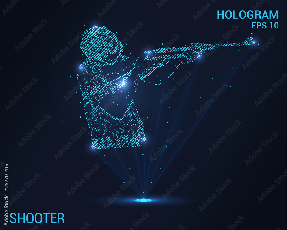 Hologram shooter. Digital and technological background of the rifle ...
